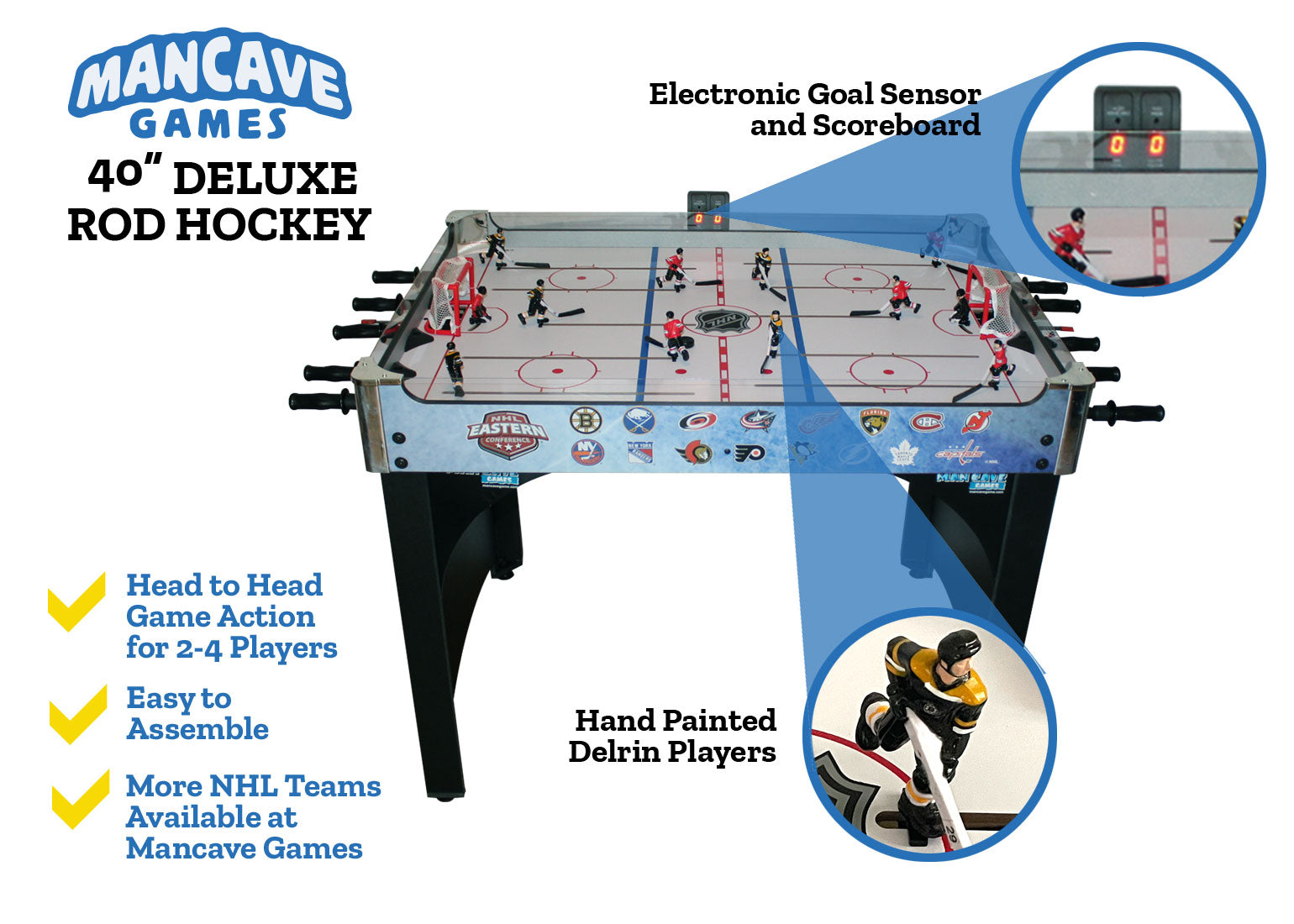 40" NHL Deluxe Rod Hockey - ManCave Games